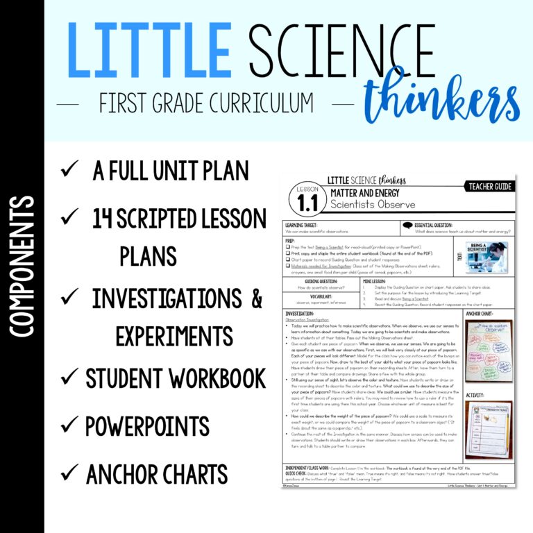 Little 1st Grade SCIENCE Thinkers {UNIT 1: Matter and Energy} - Mrs ...