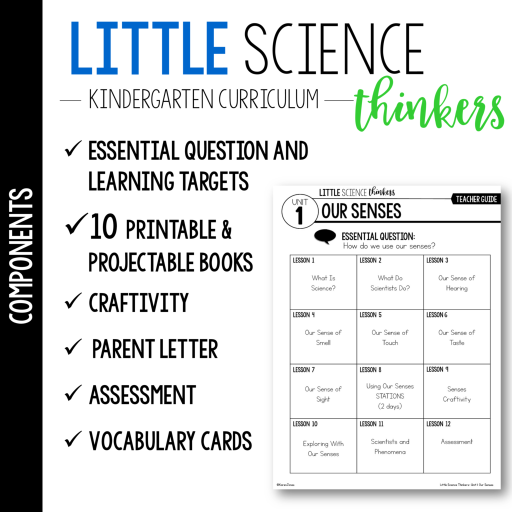 Little Kindergarten Science Thinkers {UNIT 1: Our Senses} - Mrs Jones's ...