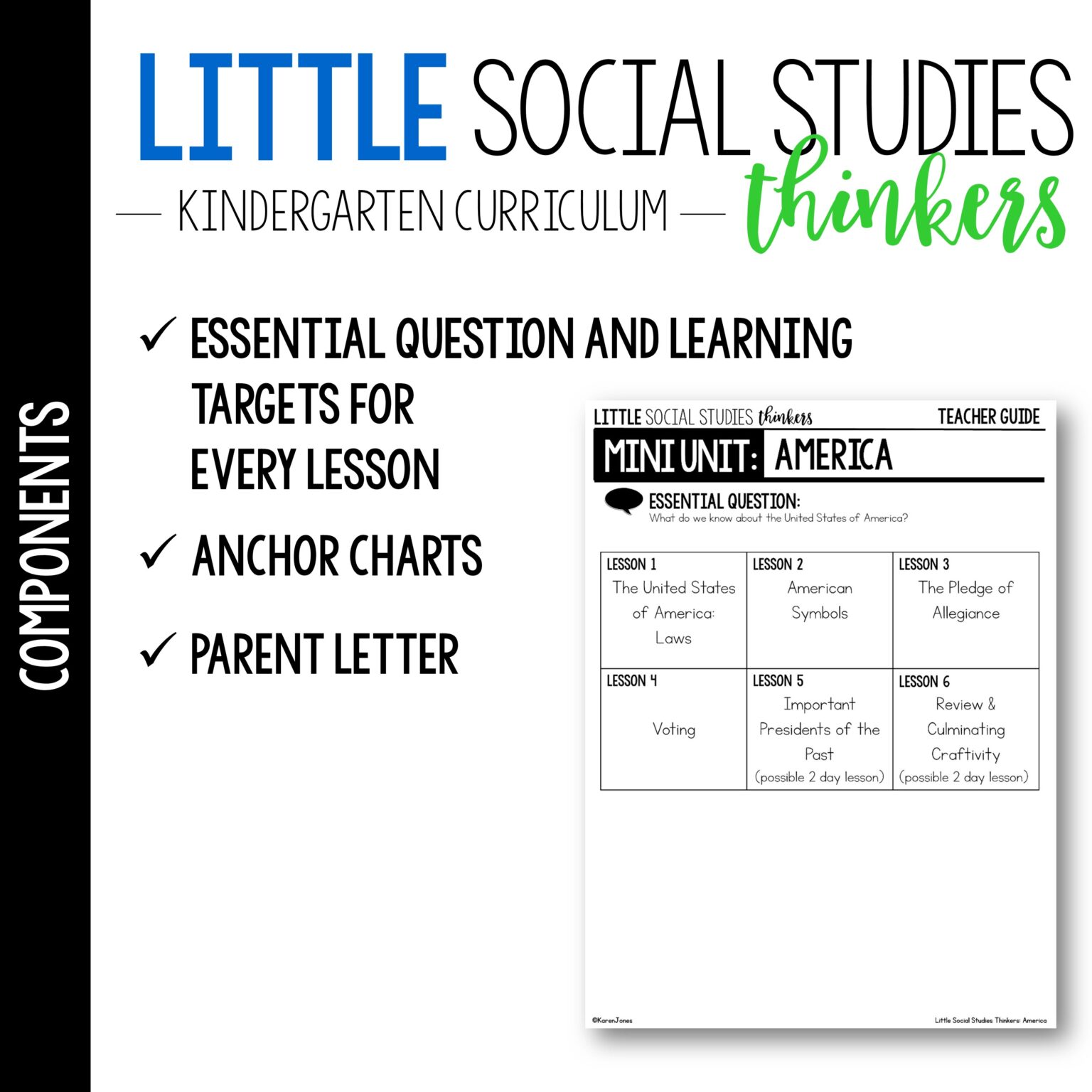 Little Social Studies Thinkers MINI-UNIT for K-1: America - Mrs Jones's ...